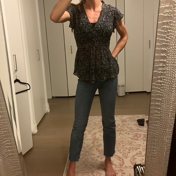 Club Monaco | Tops | Club Monaco Short Sleeve Silk Blouse | Poshmark